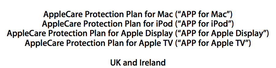 AppleCare Protection Plan for Mac, Apple Display, Apple TV