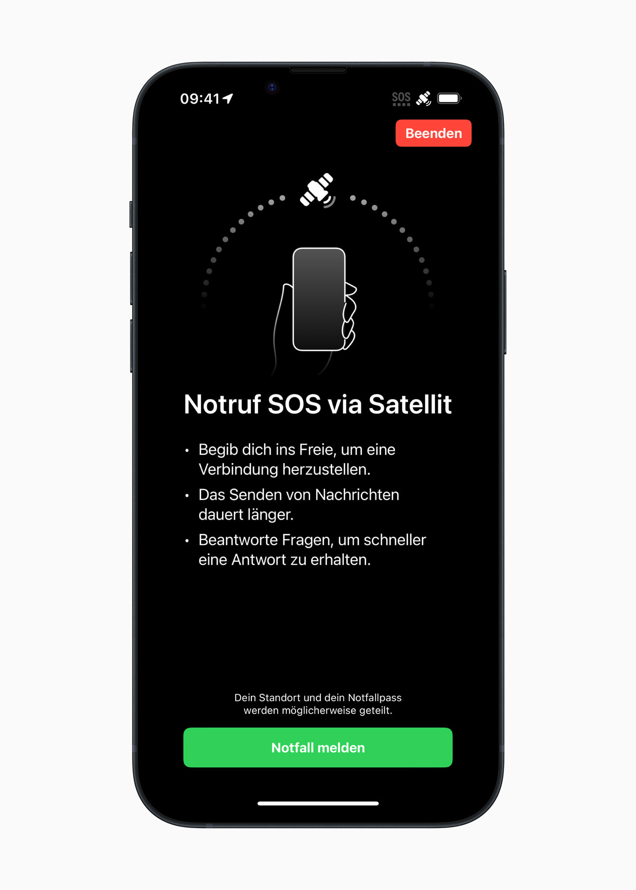 Notruf SOS über Satellit in Deutschland, Frankreich, Großbritannien und ...