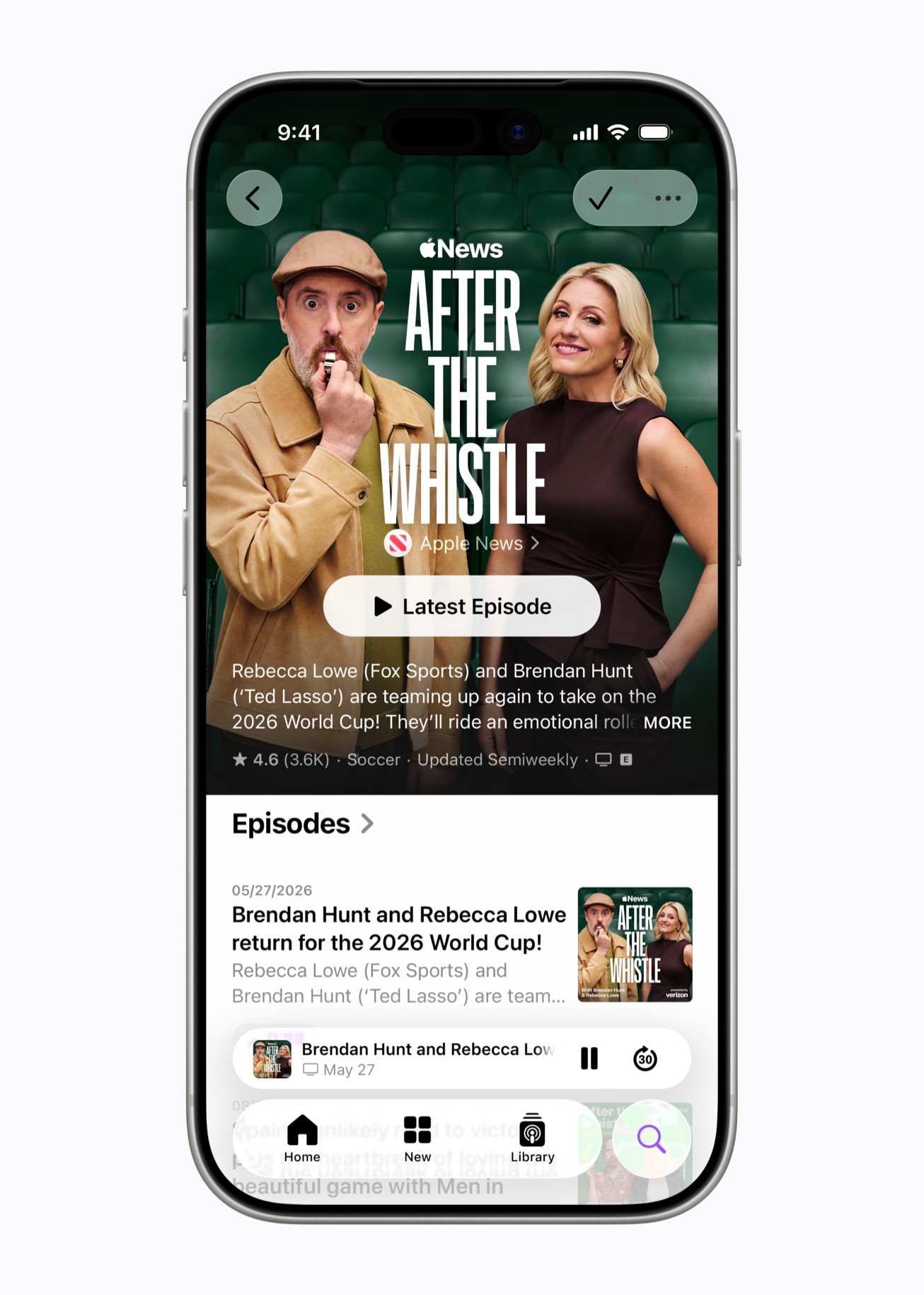 After the Whistle with Brendan Hunt and Rebecca Lowe returns - Apple