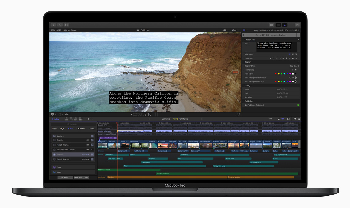 Final Cut Pro X update introduces ProRes RAW and advanced closed captioning - Apple