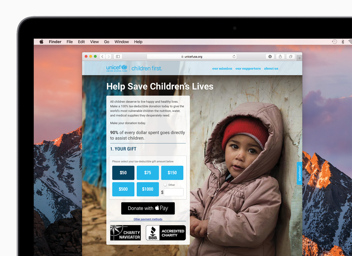 A touch of giving with Apple Pay - Apple